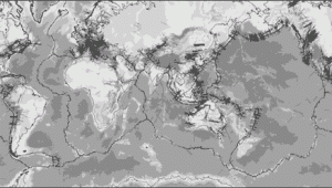 Weltkarte der tektonischen Spannungen World Stress Map (Karlsruhe ...